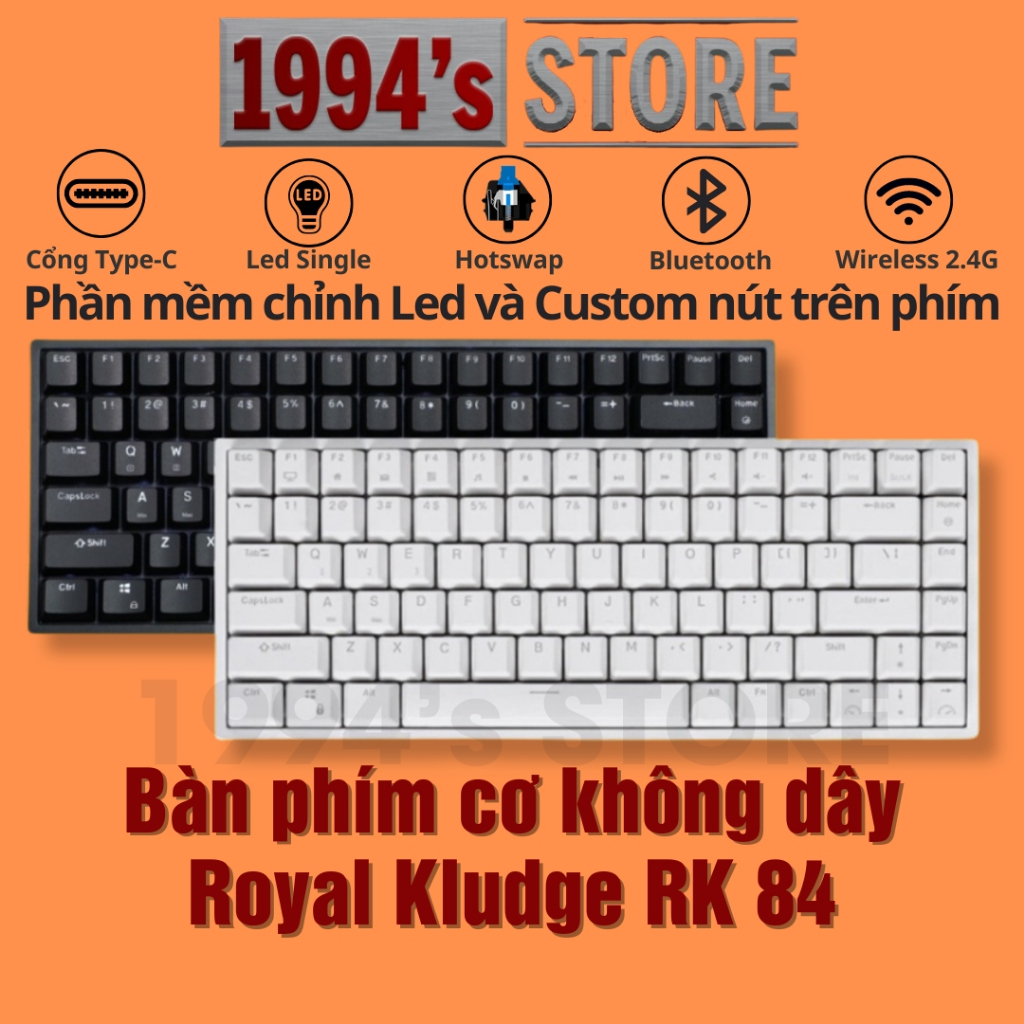 RK84 Bàn phím cơ không dây Gaming có HOTSWAP - 3 mode Wireless 2.4G ...