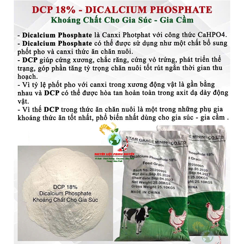 1kg - Dicalcium Phosphate Khoáng chất bổ sung cho gia súc , gia cầm ...