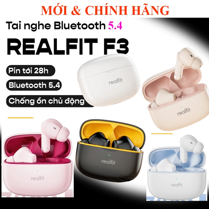Tai nghe Bluetooth 5.4 Realfit F3 Khử tiếng ồn chủ động ANC Hifi Stereo ...