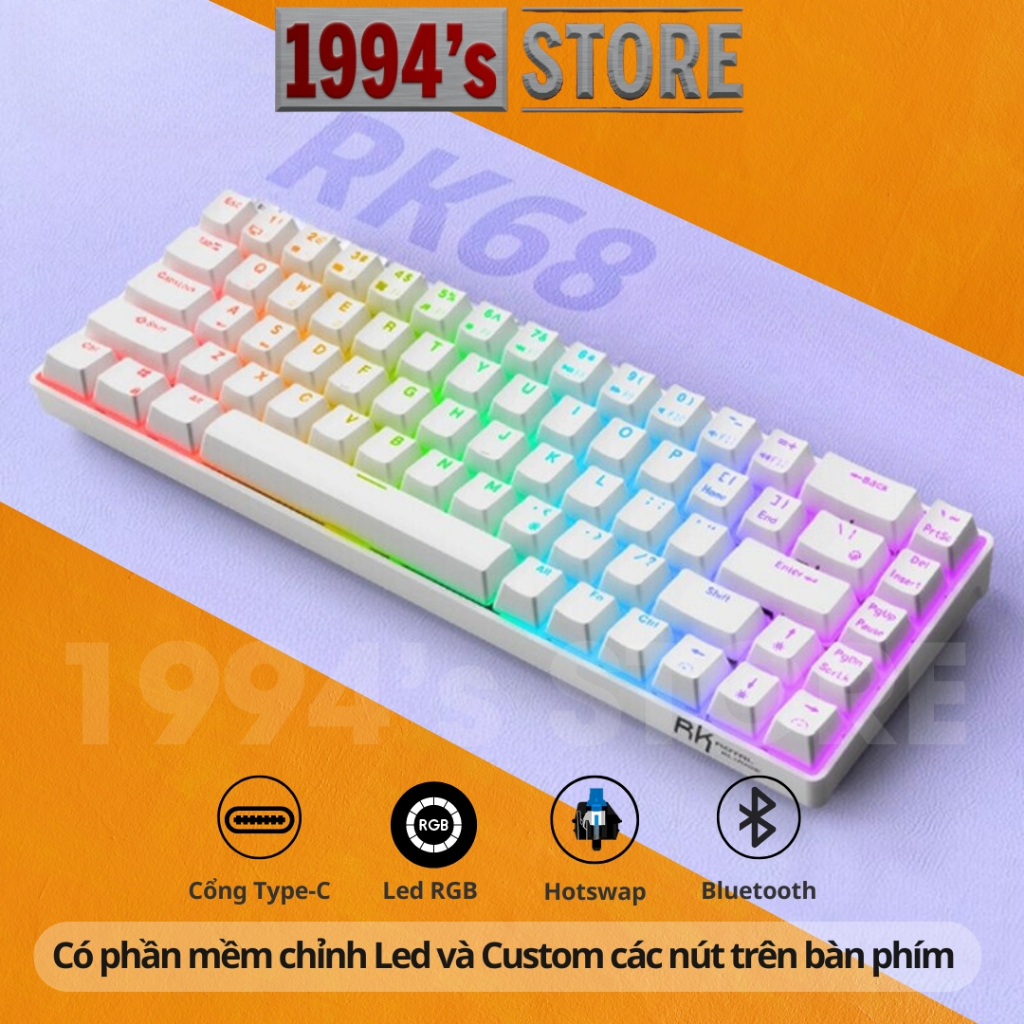 Royal Kludge RK855 Led RGB - Hotswap l Bàn phím cơ chơi game không dây ...