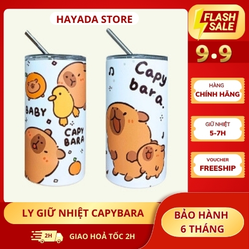 Bình giữ nhiệt Capybara bình đựng nước ly giữ nhiệt gấu dâu doraemon ...