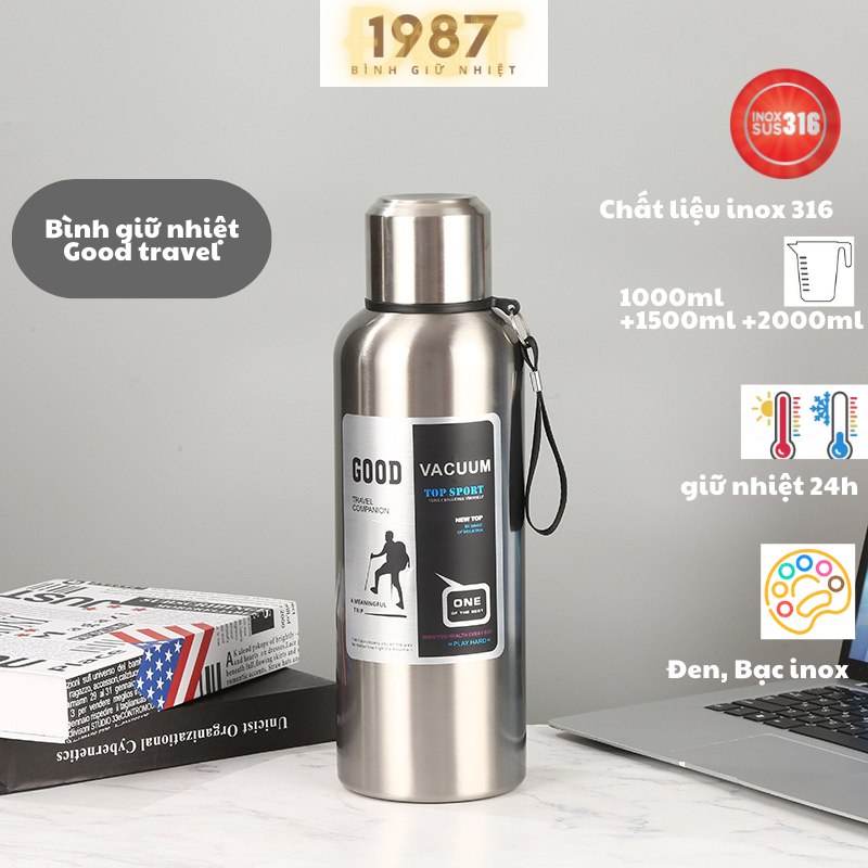 bình giữ nhiệt inox 316 dung tích 1000ml 1500ml 2000ml Good travel mẫu mới 2024 có giỏ lọc trà ...