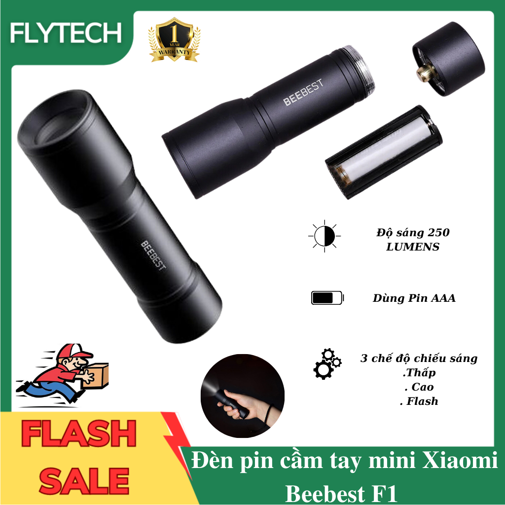 Đèn pin cầm tay mini Xiaomi Beebest F1 - Với 3 chế độ chiếu sáng , vỏ hợp kim nhỏ gọn tiện lợi ...