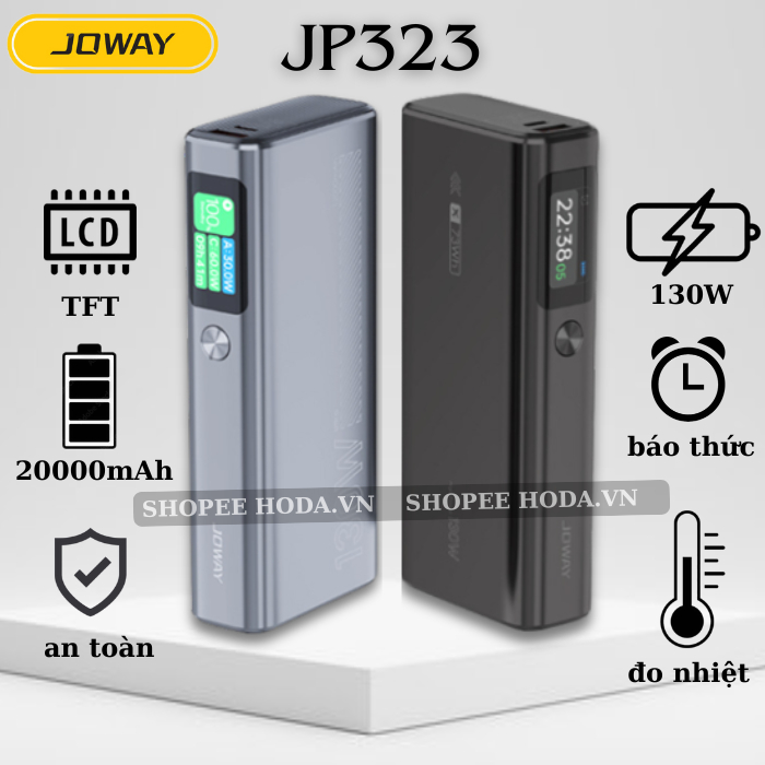 Pin Sạc Dự Phòng MACBOOK JOWAY JP323 Sạc Nhanh 130W, 20000mAh Cho ...