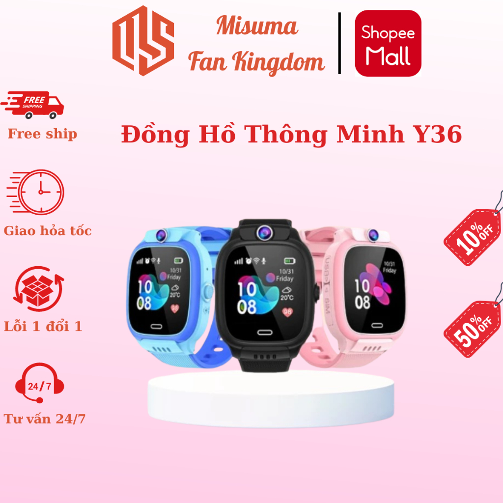 Đồng Hồ Thông Minh MISUMA Y36, Y92 Lắp Sim Nghe Gọi video, Định Vị Cảnh Báo Chống Nước Có Tiếng ...