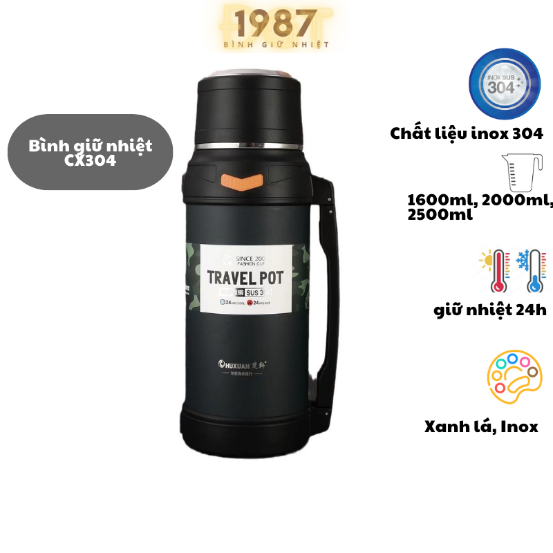 BÌnh giữ nhiệt cỡ lớn dung tích 2500ml 2000ml 1600ml chính hãng CX304 giữ nhiệt 24h | Shopee ...
