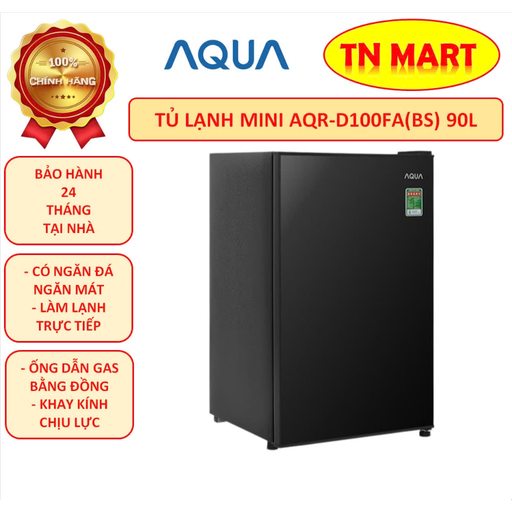 Tủ lạnh mini AQUA AQR-D100FA(BS) 90 lít, model 2024, chính hãng, bảo ...