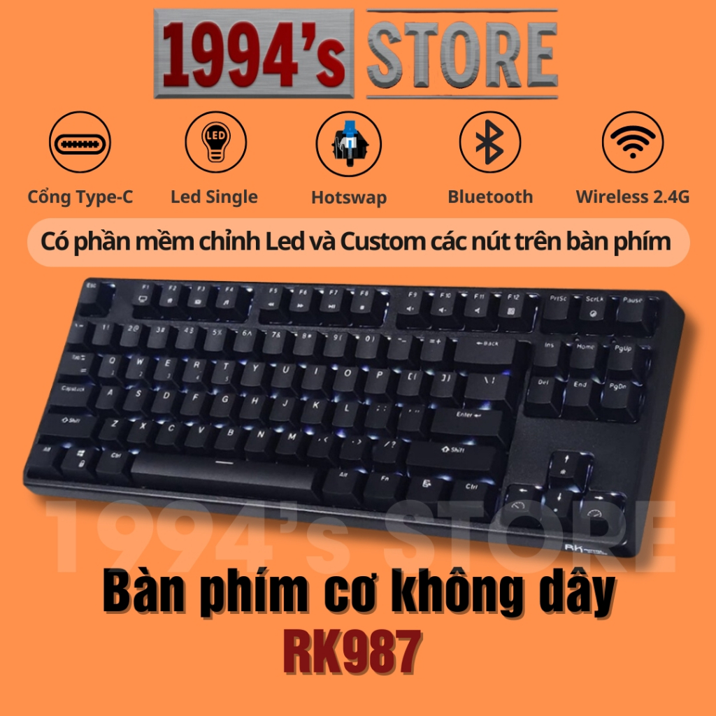 [RK87 Led RGB - HOTSWAP] Bàn Phím Cơ Không Dây TKL RK987 Version 4 - 3 ...