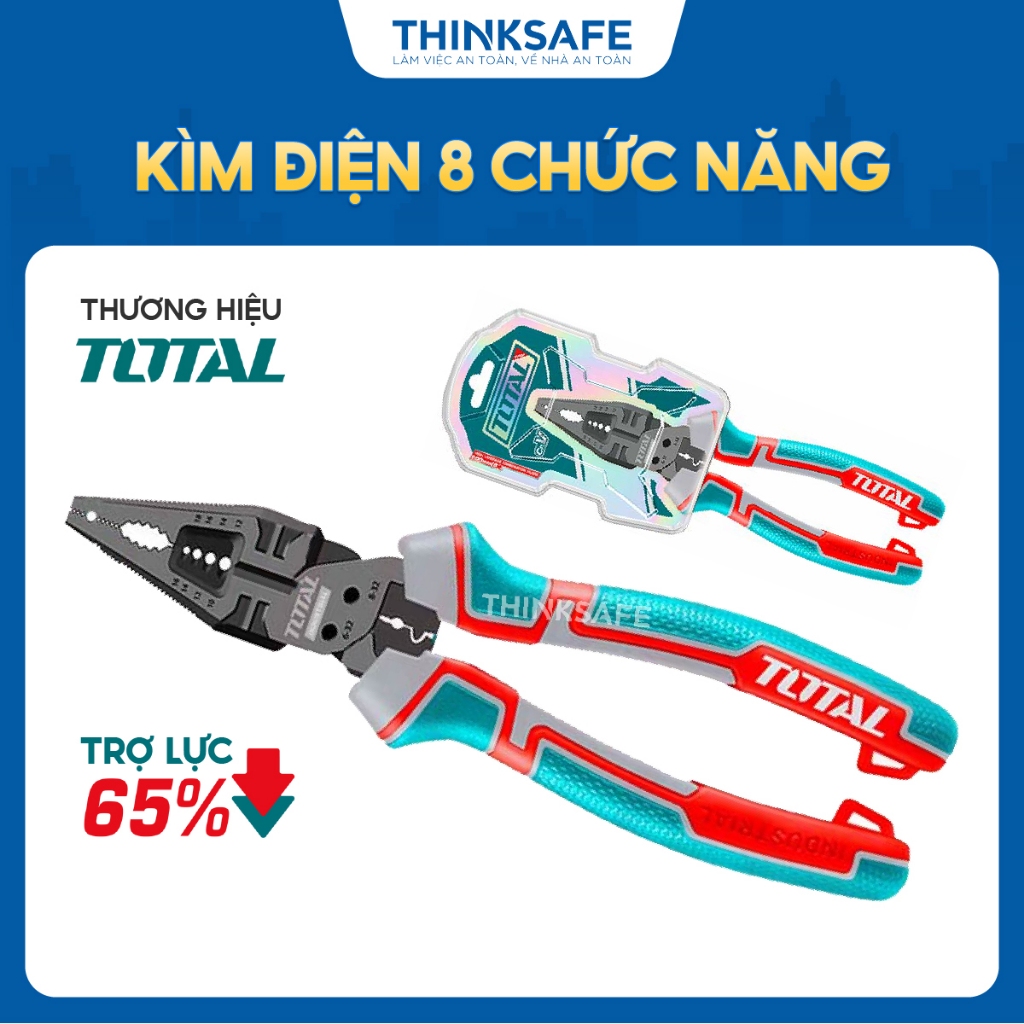 Kìm điện đa chức năng 8 in 1 TOTAL THTMF186 200mm trợ lục 65% giúp uốn ...