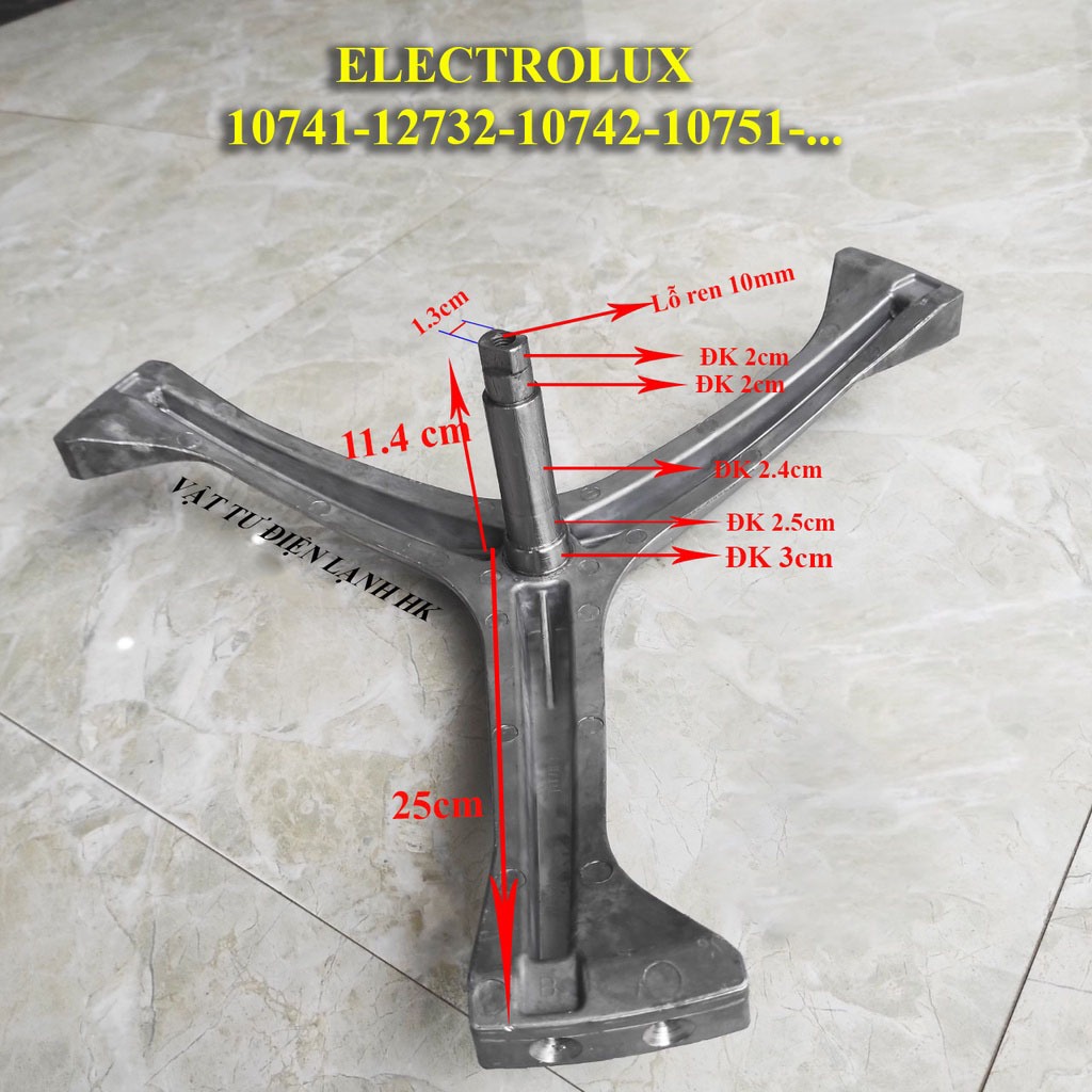 Trục càng chạc ba máy giặt Electrolux Elec EWF 10741 12732 10751 12853 ...