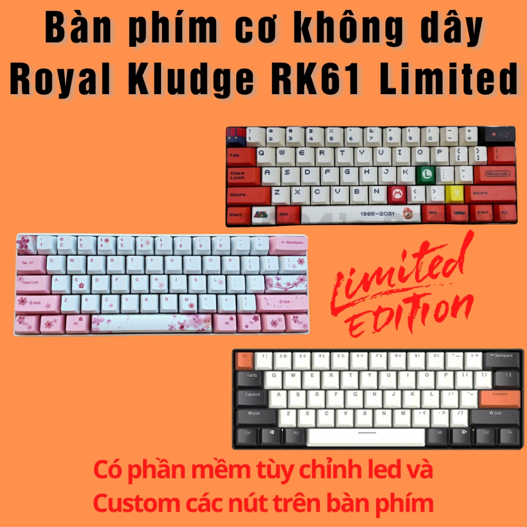 Bàn Phím Cơ RK61 Version 4.0 Limited HOTSWAP - Cáp Type C - Bluetooth 5 ...
