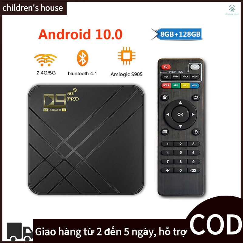 Đầu tv box D9 pro 5G Android 10.0 5G / 2.4Gwifi 8GB + 128gb S905L ChấT ...