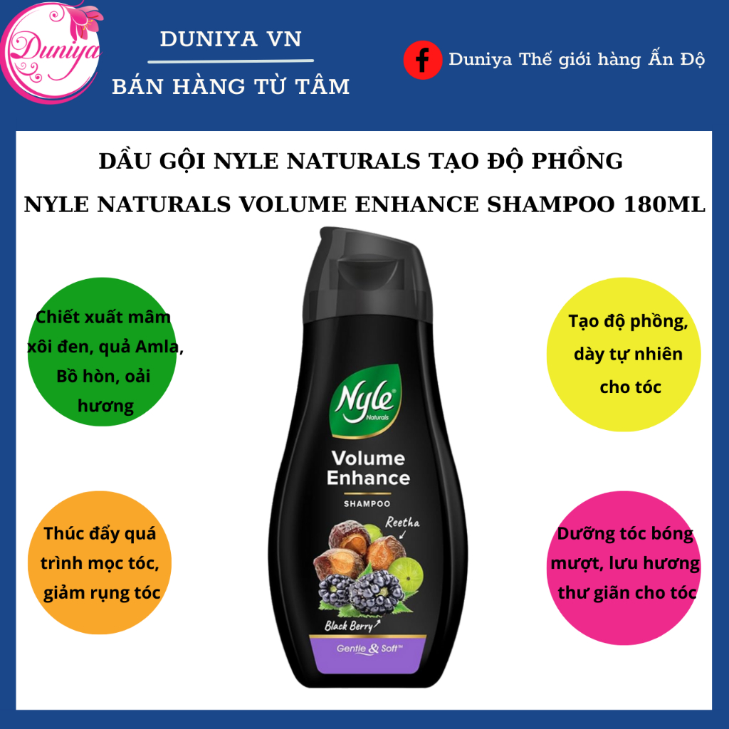 Dầu gội tạo độ phồng tóc Nyle Naturals Volume Enhance Shampoo 180ml ...