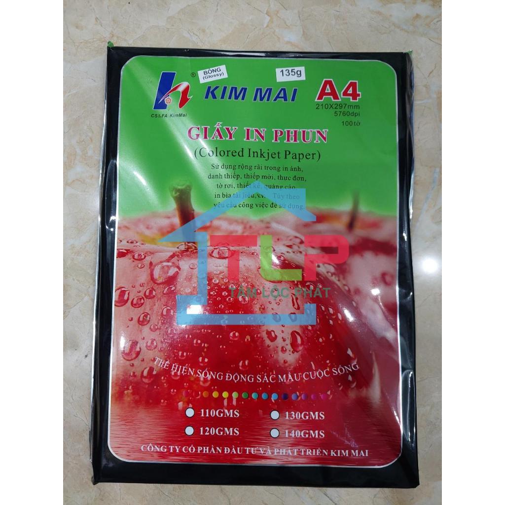 Tập 100 tờ Giấy in ảnh Kim Mai A4 ĐL135 (bóng 1 mặt) | Shopee Việt Nam