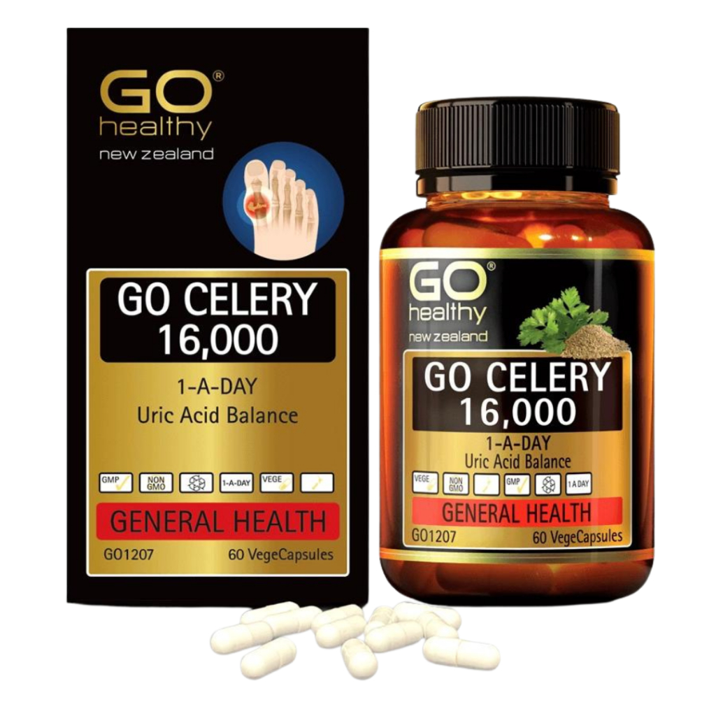 Viên uống Gút GO Celery GO Healthy 16,000 New Zealand hỗ trợ giảm acid ...