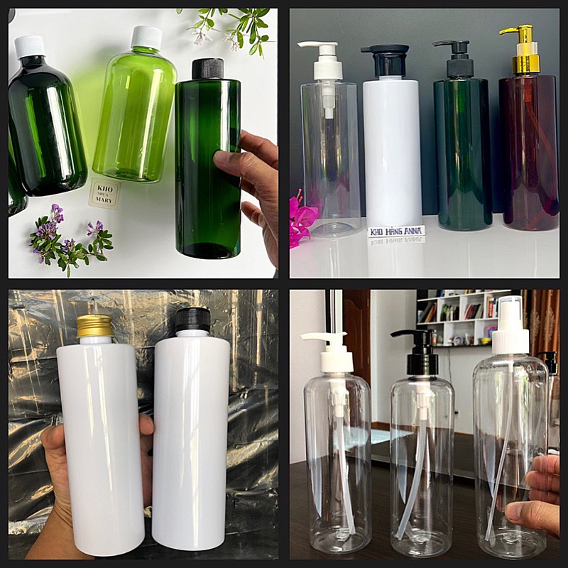 Chai Xanh 500ml vòi Bump - Chai vòi bơm nhấn xịt giọt , vỏ chai nhựa đựng xà bông đầy đủ mẫu ...
