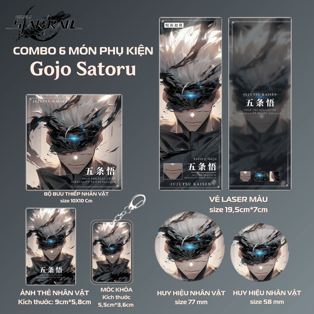 Bộ Combo 6 Món Móc Khóa,Bưu Thiếp,Vé Laser,Ảnh Thẻ&Tag Huy Hiệu Anime ...
