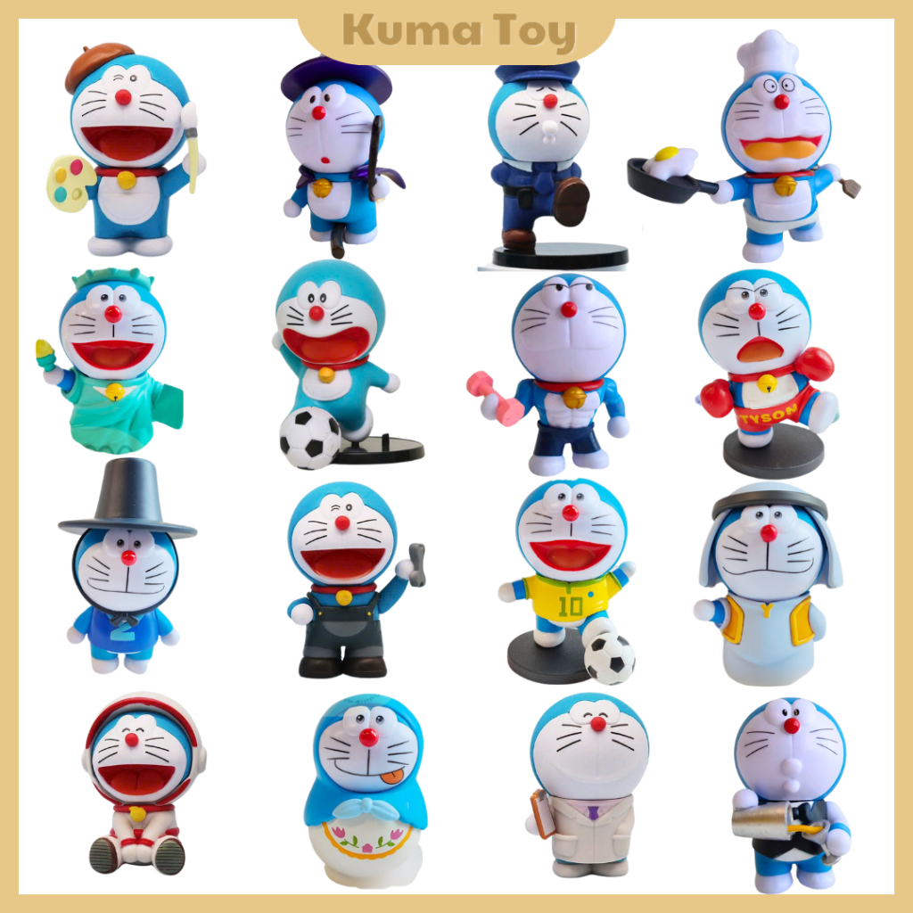 Mô hình Doraemon cosplay nghề nghiệp, Quốc Gia, Phù thuỷ, Đầu bếp ...