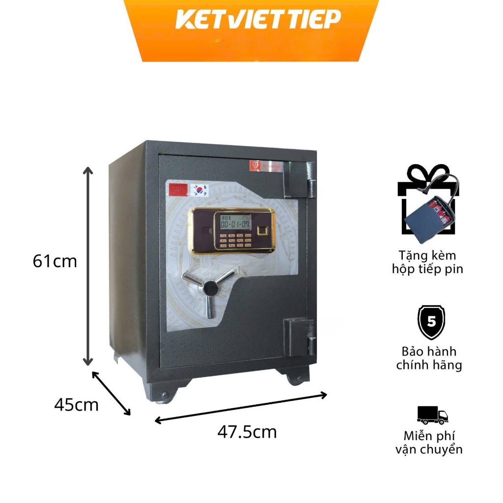 Két sắt Việt Tiệp siêu cường KVTSC48 điện tử thép đúc đặc két sắt chống ...