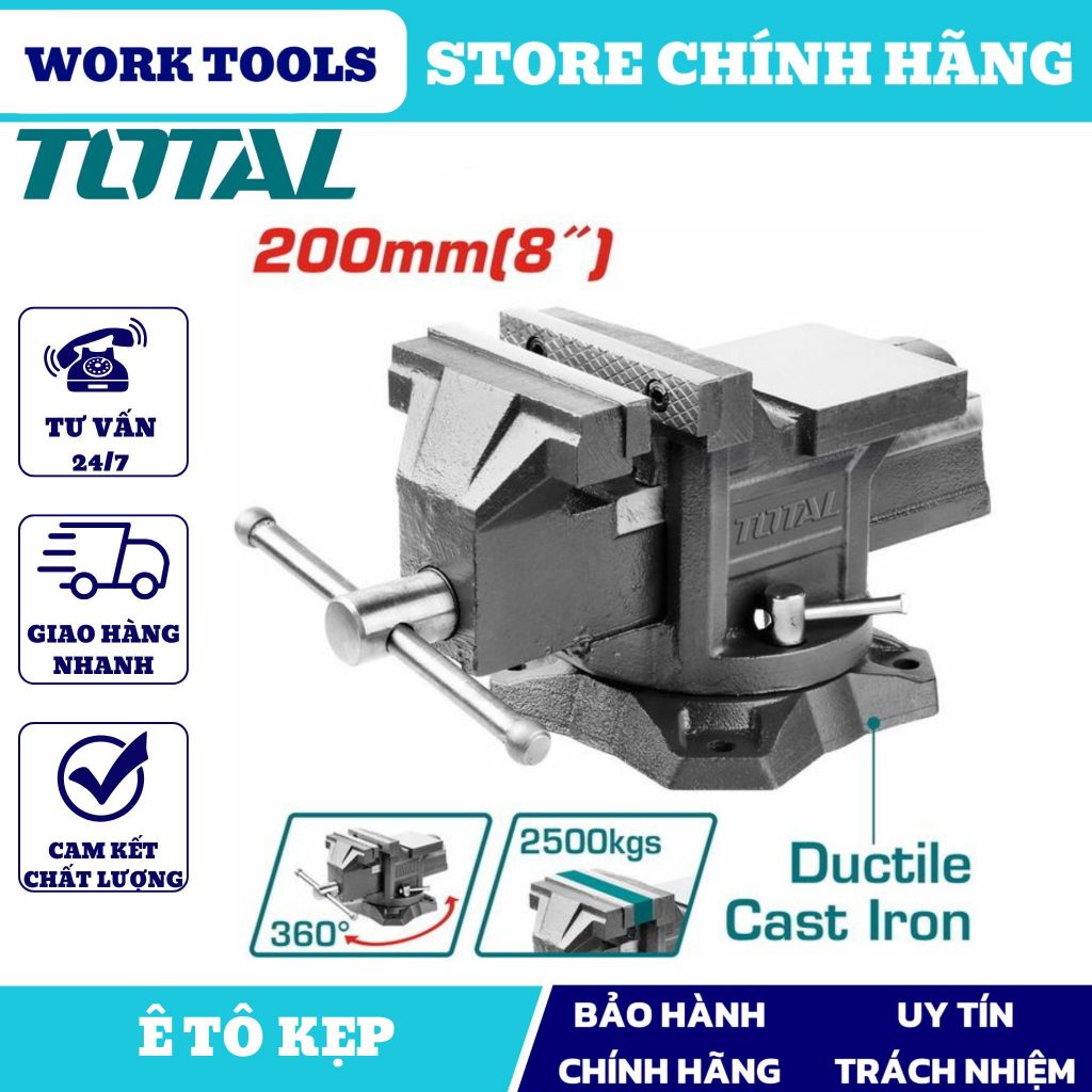 TOTAL Ê tô kẹp 8 inch THT6186 (Cam kết Chính Hãng 100%) | Shopee Việt Nam