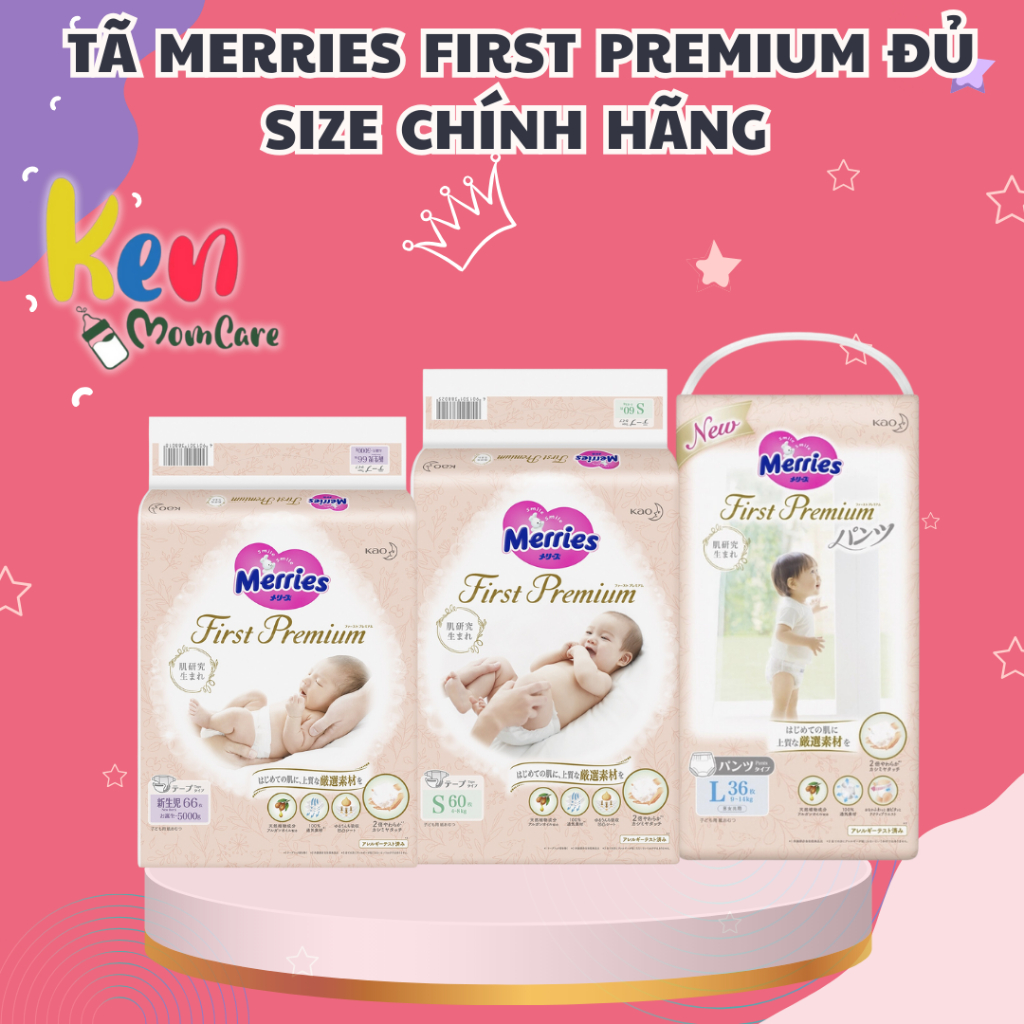 TÃ MERRIES FIRST PREMIUM NHẬT BẢN ĐỦ SIZE | Shopee Việt Nam