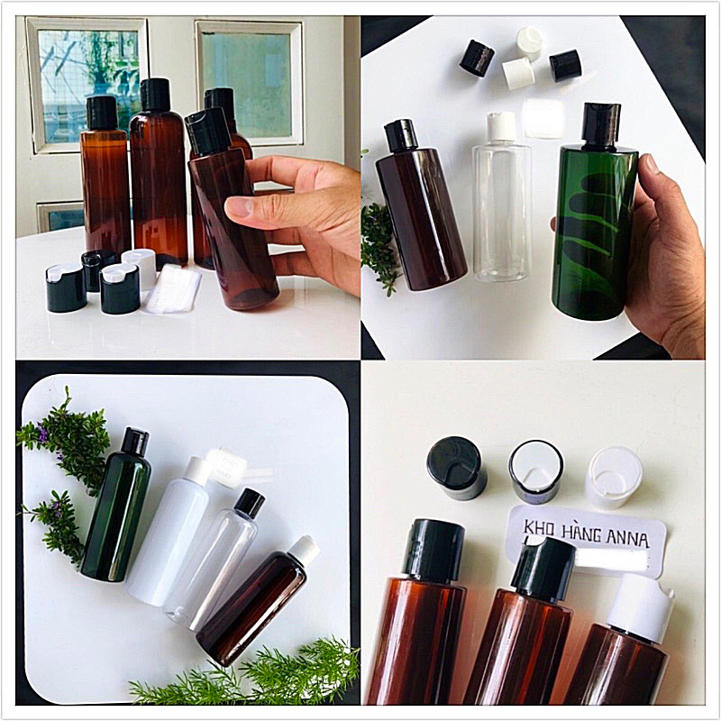 chai pet trong NẮP NHẤN PRESS ĐỰNG MĨ PHẨM 100ml 150ml 200ml 300ml nắp nhấn bật - Bình Nhựa pet ...