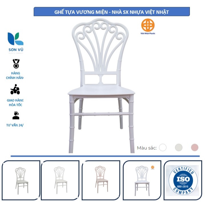 Ghế nhựa tựa đại kiểu vương miện, Ghế sự kiện chính hãng Việt Nhật ...