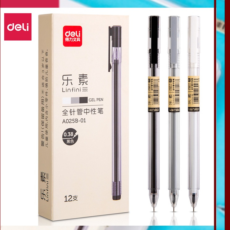 Bút mực gel Deli Linfini A025B-01 ngòi 0.38mm | Shopee Việt Nam