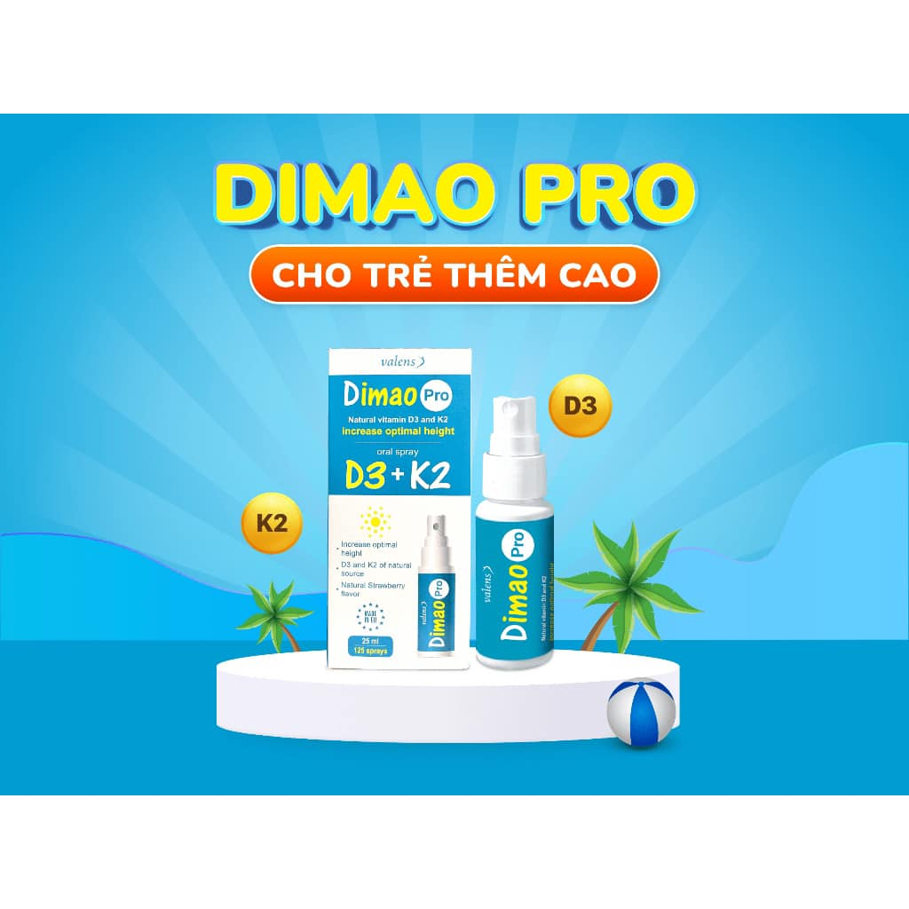 Dimao pro D3 K2 dạng xịt ,hỗ trợ tăng chiều cao Valens Dimao pro Spray ...