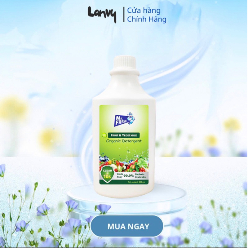 [Lanvy] Nước rửa rau củ quả Mr Fresh 800ml | Shopee Việt Nam