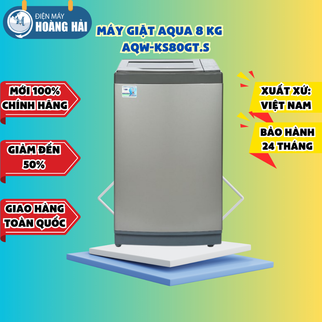[Giao hàng HCM] MÁY GIẶT AQUA 8 KG AQW-KS80GT(S) | Shopee Việt Nam