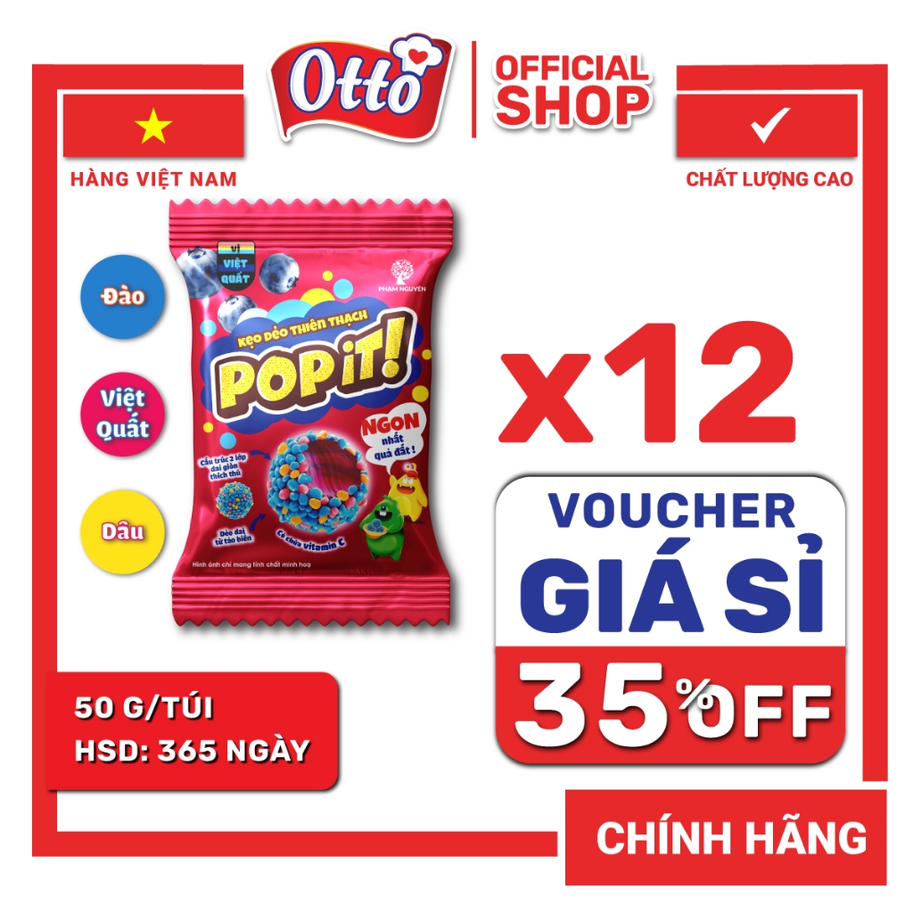 [VOUCHER 35% - GIÁ SỈ] Combo 12 Túi Kẹo Dẻo Thiên Thạch Từ Nước Ép Trái ...