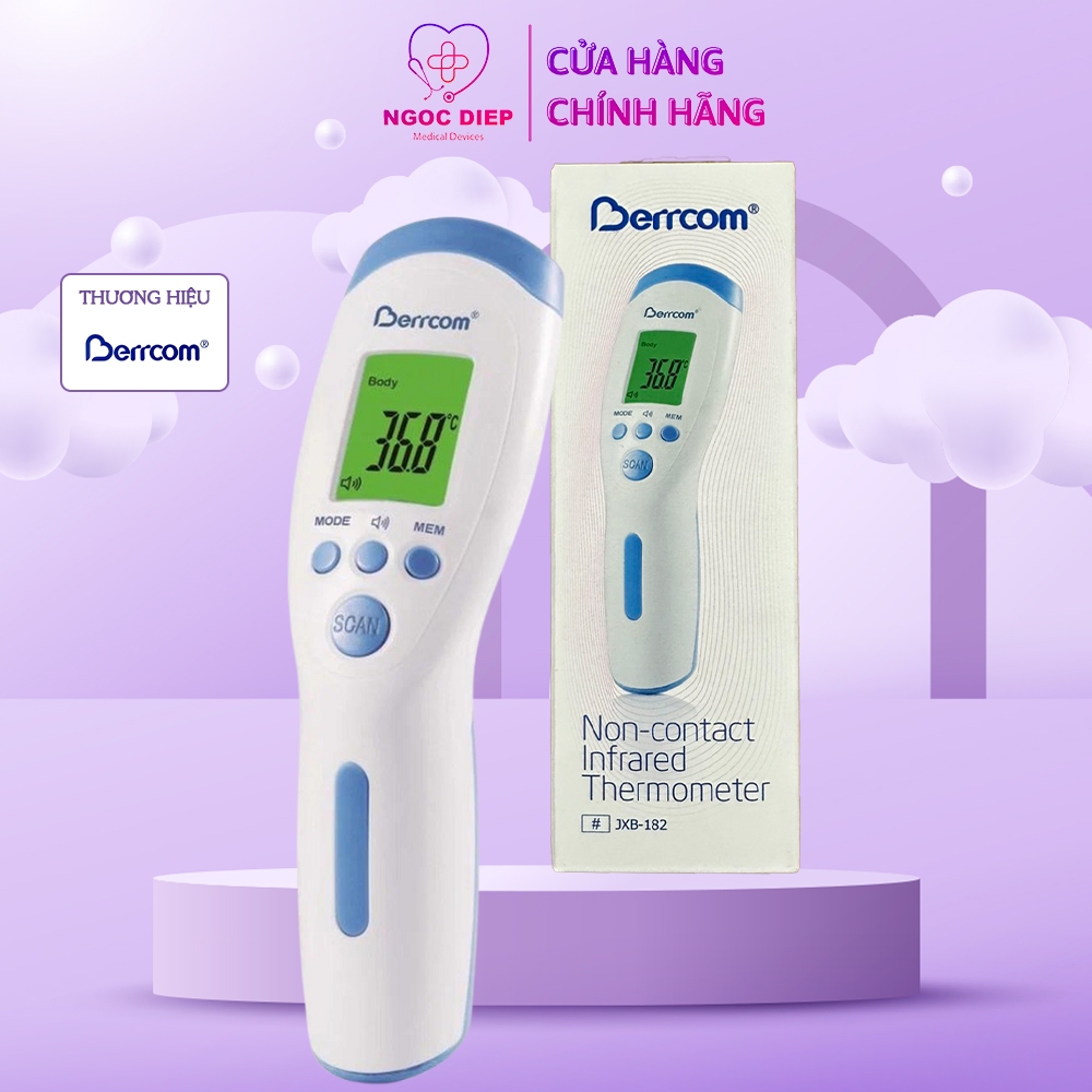 Nhiệt kế điện tử hồng ngoại BERRCOM JXB-182 - Súng bắn nhiệt độ đo trán - Hàng chính hãng ...