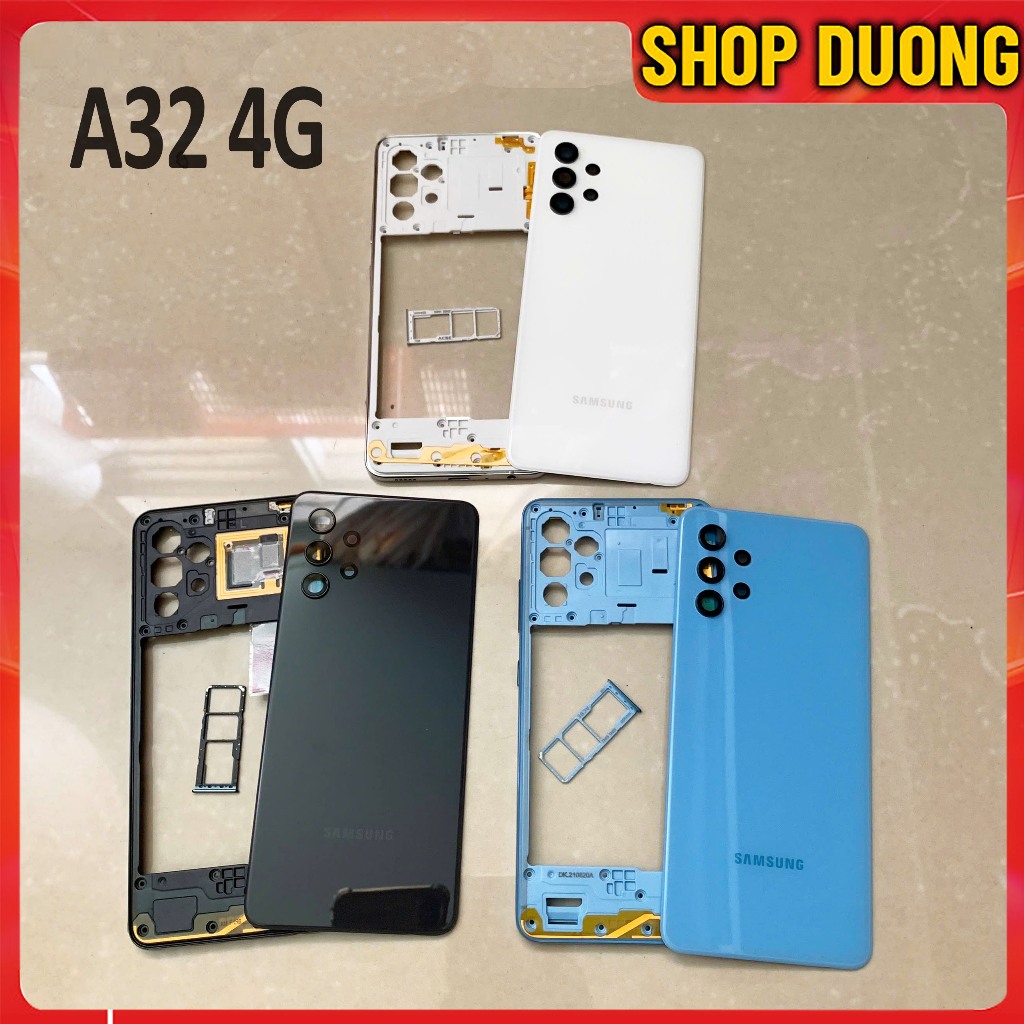 Vỏ nắp lưng Samsung A32 4G có khung viền, khay sim, nút phím đầy đủ ...