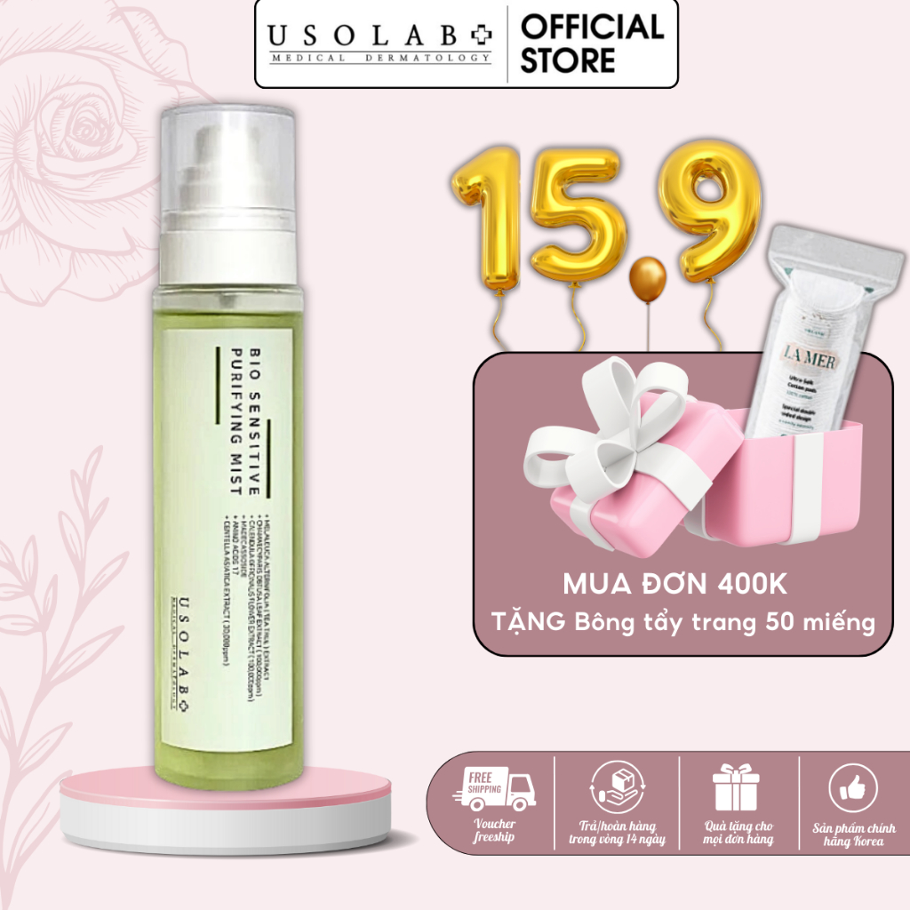 Xịt khoáng cho da dầu mụn USOLAB BIO SENSITIVE PURIFYING MIST 150ml ...