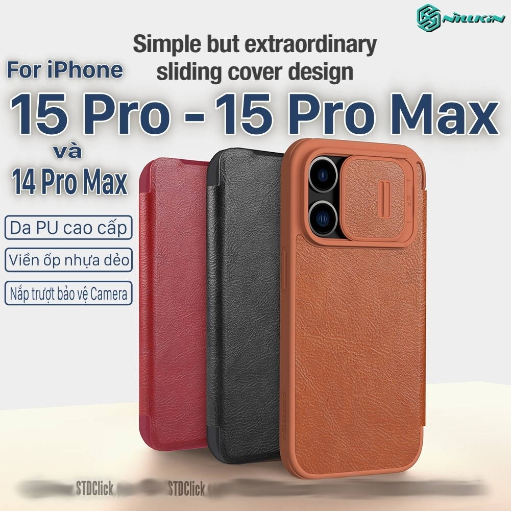 BAO DA IPHONE 15 PRO MAX - 15 PRO - 14 PRO MAX NILLKIN QIN PRO leather ...