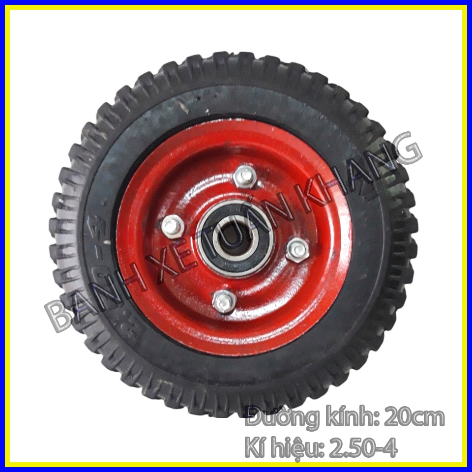 Bánh Xe Đẩy Hàng Cao Su Đặc Mâm Đỏ Đường Kính 20cm - Kí Hiệu 250-4 ...