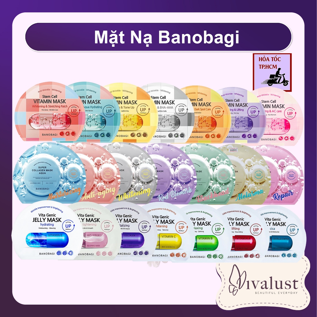 COMBO 10 MIẾNG Mặt Nạ BANOBAGI PREMIUM Vita Genic Jelly Mask Vitamin ...