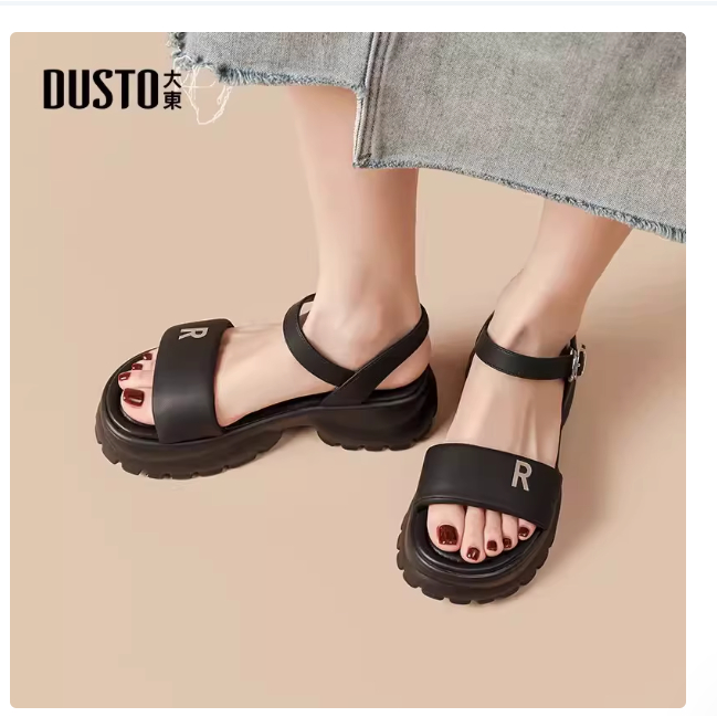 Sandal đế bằng Dusto DW24X1219A Hàng chính hãng đế cao 6,5cm | Shopee ...