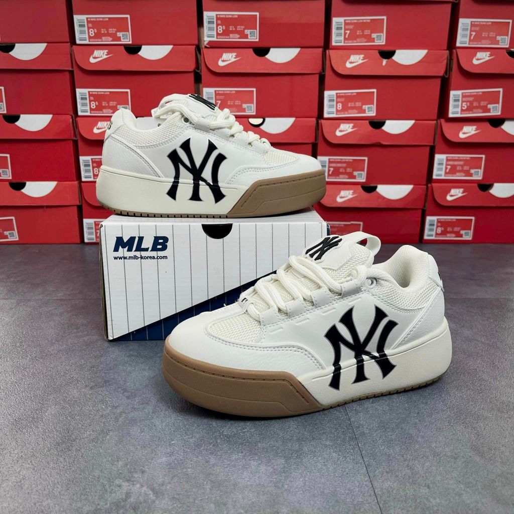 Giày MLB Chunky Wide New York Trắng đế nâu chất liệu cao cấp êm chân ...