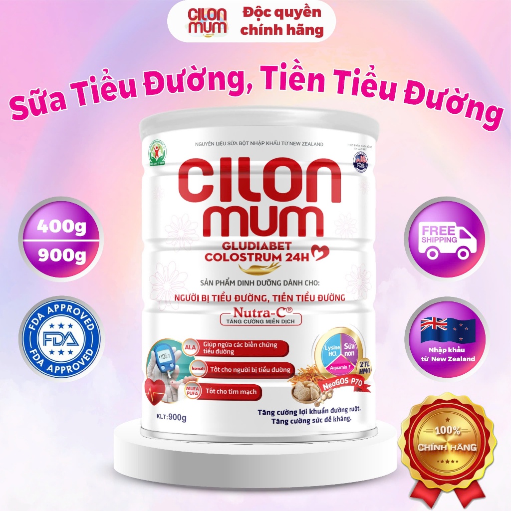 Sữa Bột cho Người Tiểu Đường, Tiền Tiểu Đường Cilonmum Gludiabet ...