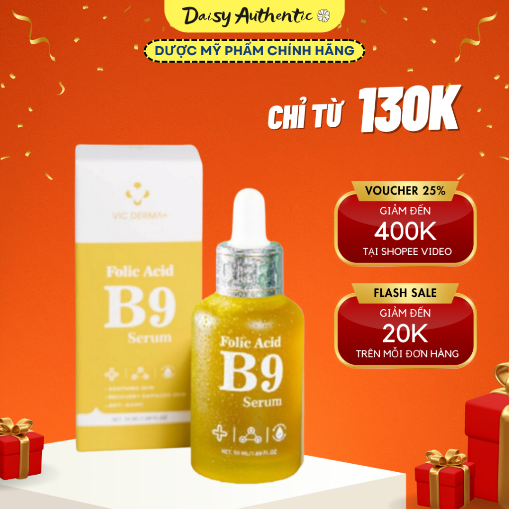 Serum B9 Vic Derma Folic Acid 50ml - Phục hồi, Làm dịu da | Shopee Việt Nam