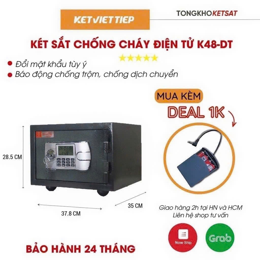 Két sắt mini chống cháy K408-DT khóa điện tử loại nhỏ đặt vừa trong tủ, báo động chống trộm cao ...