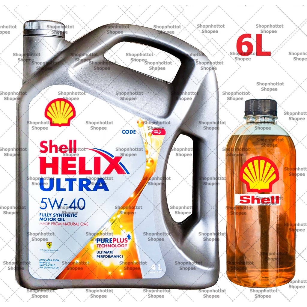 Dầu Nhớt Tổng Hợp Toàn Phần Cho Ô-tô Shell Helix Ultra 5W40 6L và 7L ...