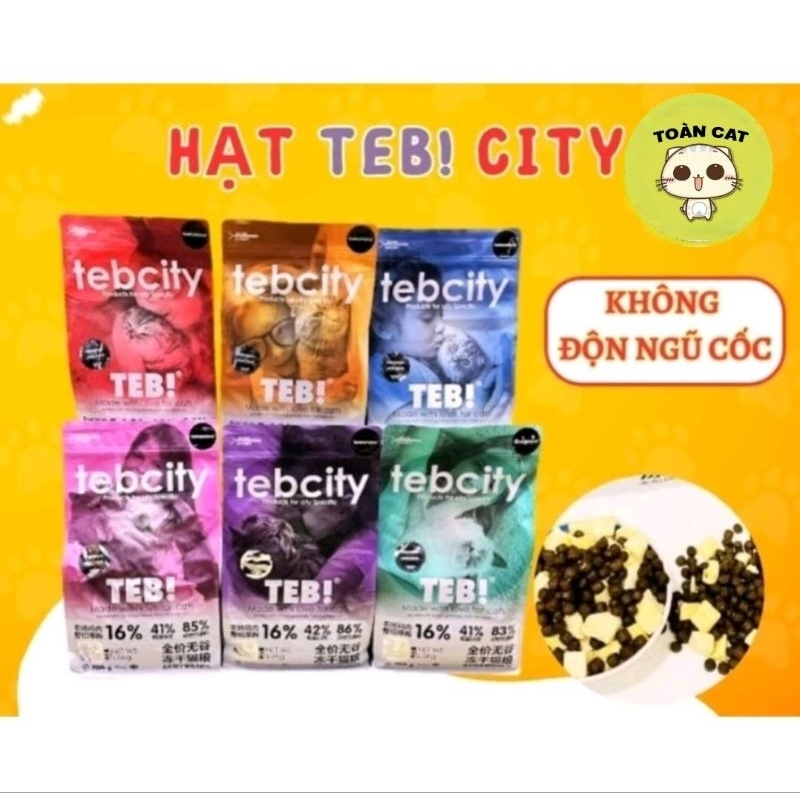 Thức ăn hạt cho mèo Teb Citi gói 1.5kg- Thức ăn hạt mix toping cho mèo ...