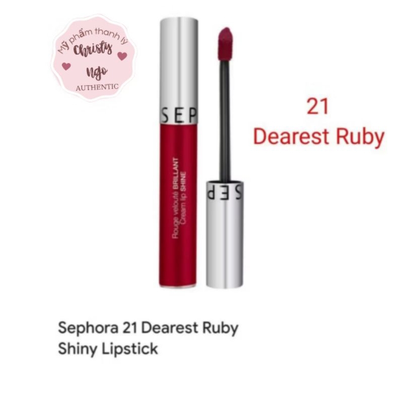 [ĐỎ RUBY SANG TRỌNG] SON KEM SEPHORA SHINY LIPSTICK MÀU 21 DEAREST RUBY ...