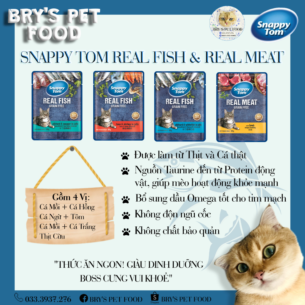 Pate Snappy Tom Real Fish Cho Mèo(85g) | Shopee Việt Nam