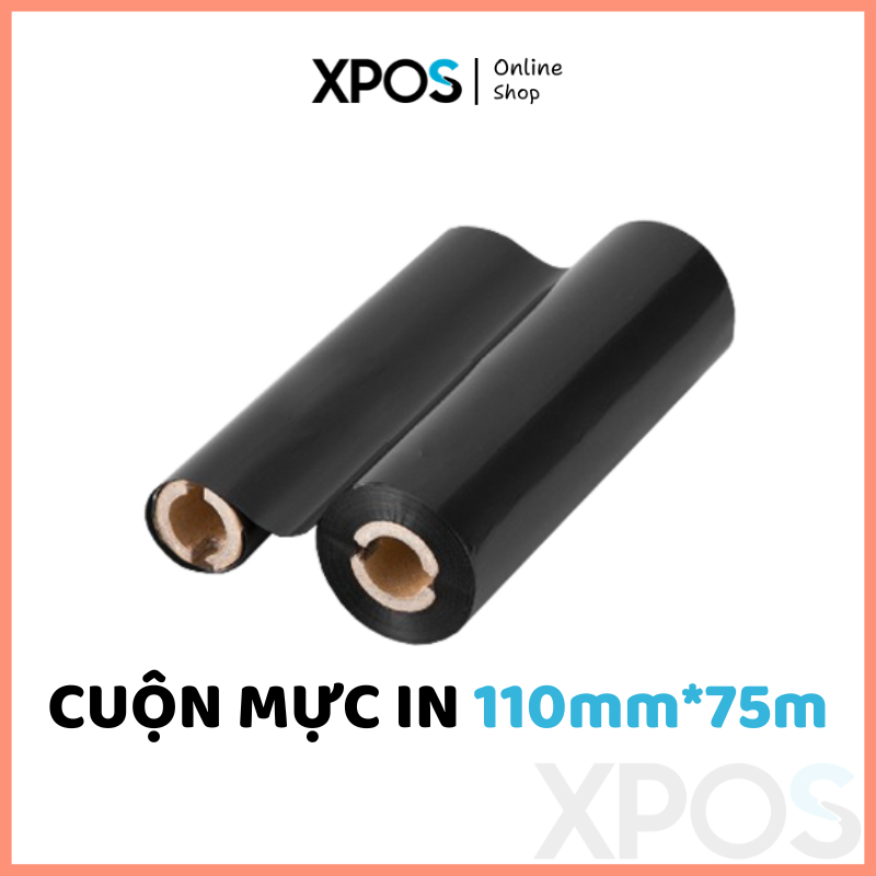 Mực In Ribbon 110mm x 75m – Cuộn Mực In Tem Nhãn Mã Vạch Dùng Cho Máy ...