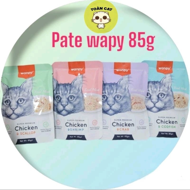 [Hàng Công ty] Pate Wanpy cao cấp Super Premium gói 85g cho mèo mọi lứa ...
