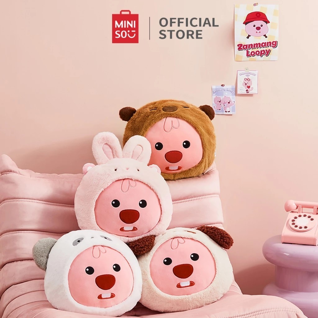 Gối tựa đầu hoạt hình MINISO x ZANMANG LOOPY kích thước 40cm Gối ôm ...